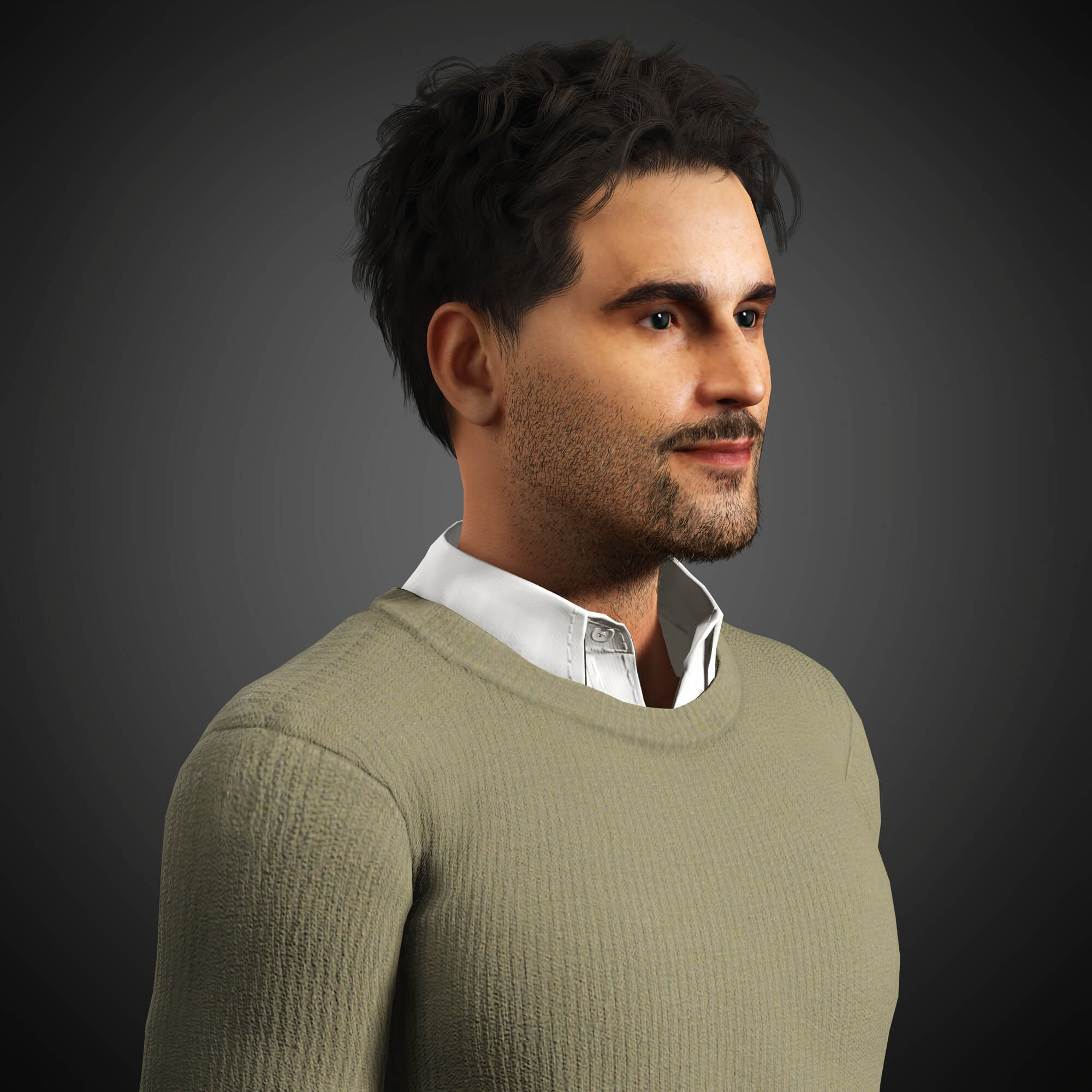 Christopher Abbott Character Low Poly 3D Model by 3designer94