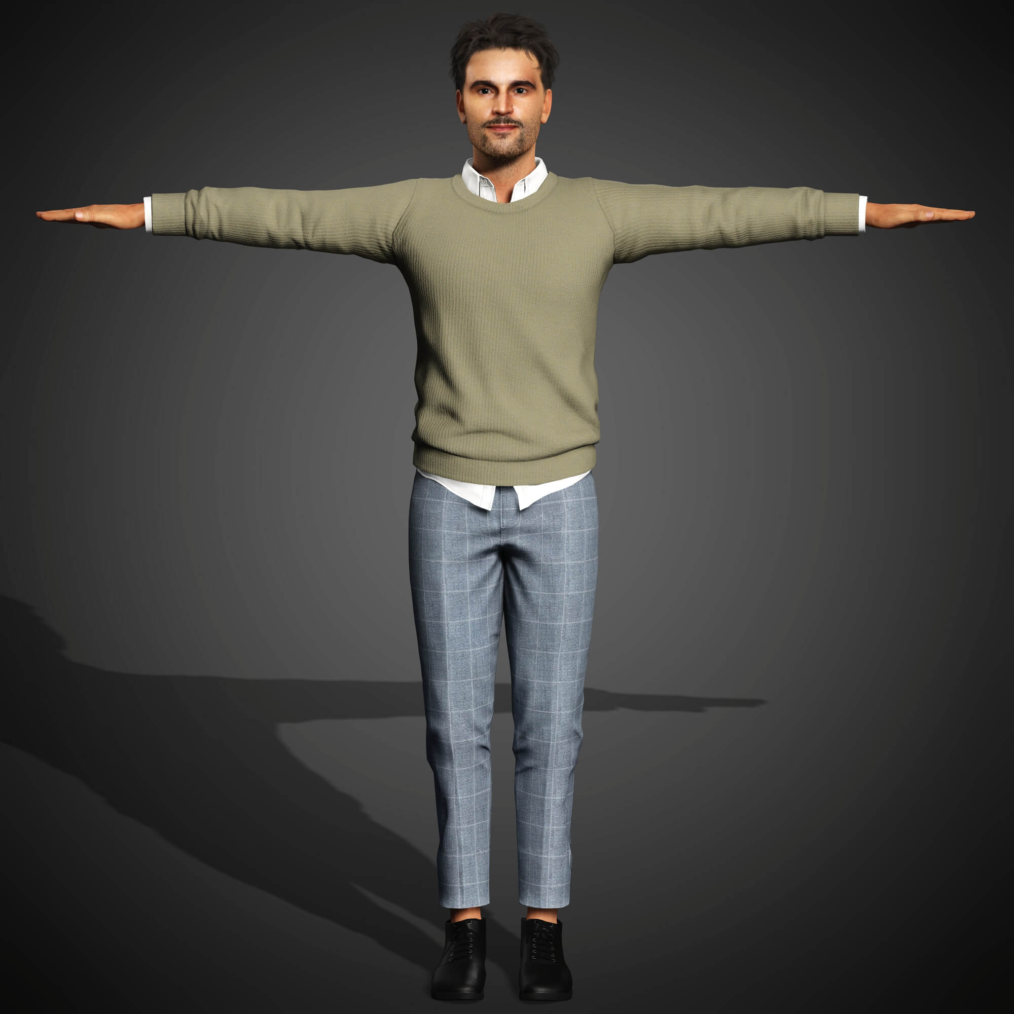 Christopher Abbott Character Low Poly 3D Model by 3designer94