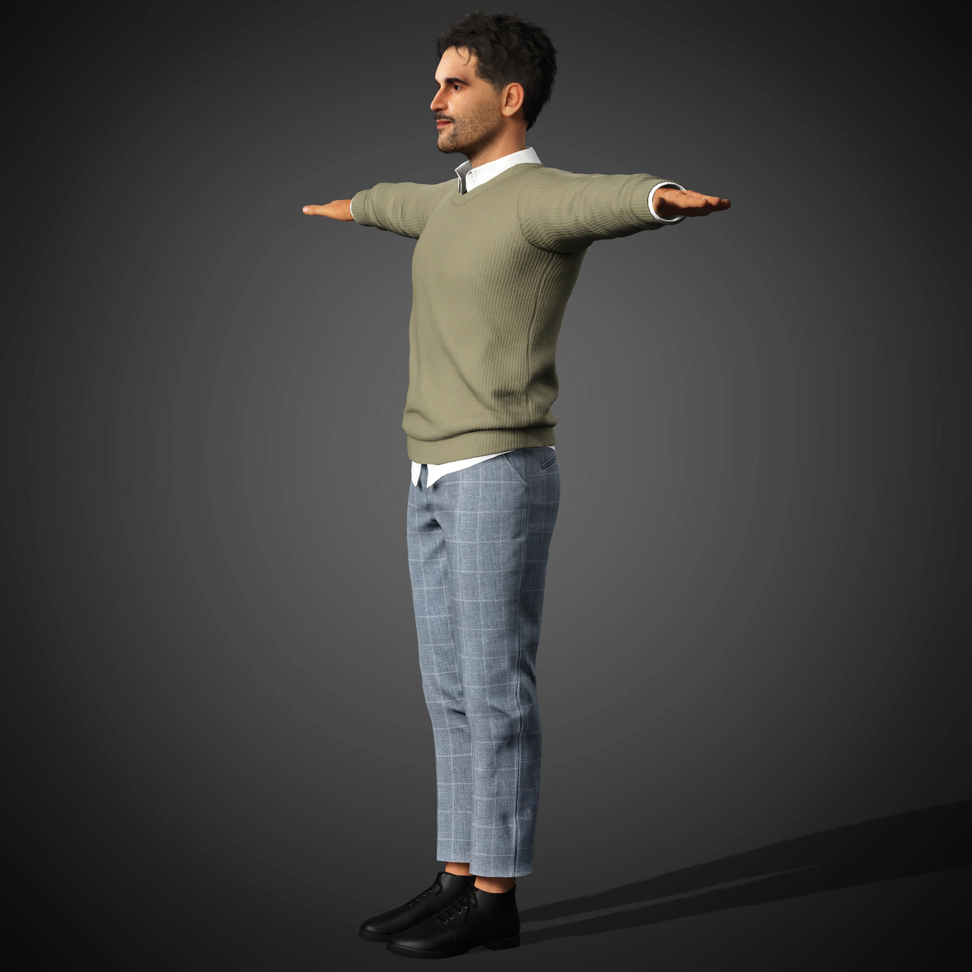 Christopher Abbott Character Low Poly 3D Model by 3designer94