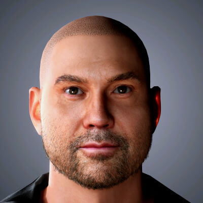 Dave Bautista Character Low Poly 3D Model by 3designer94