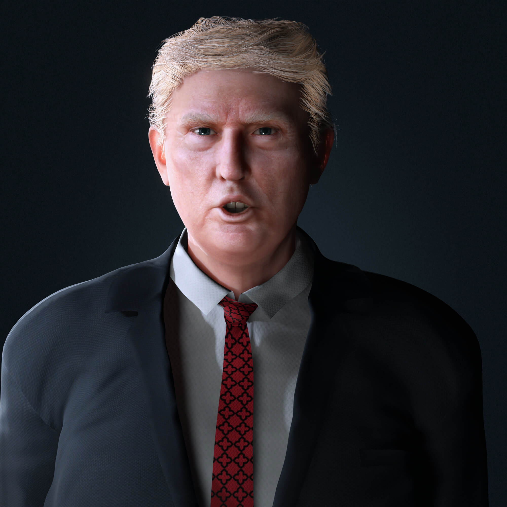 Donald Trump Character 3D Model Low Poly by 3designer94
