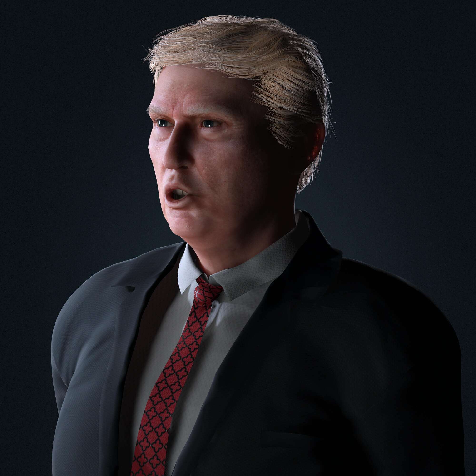 Donald Trump Character 3D Model Low Poly by 3designer94