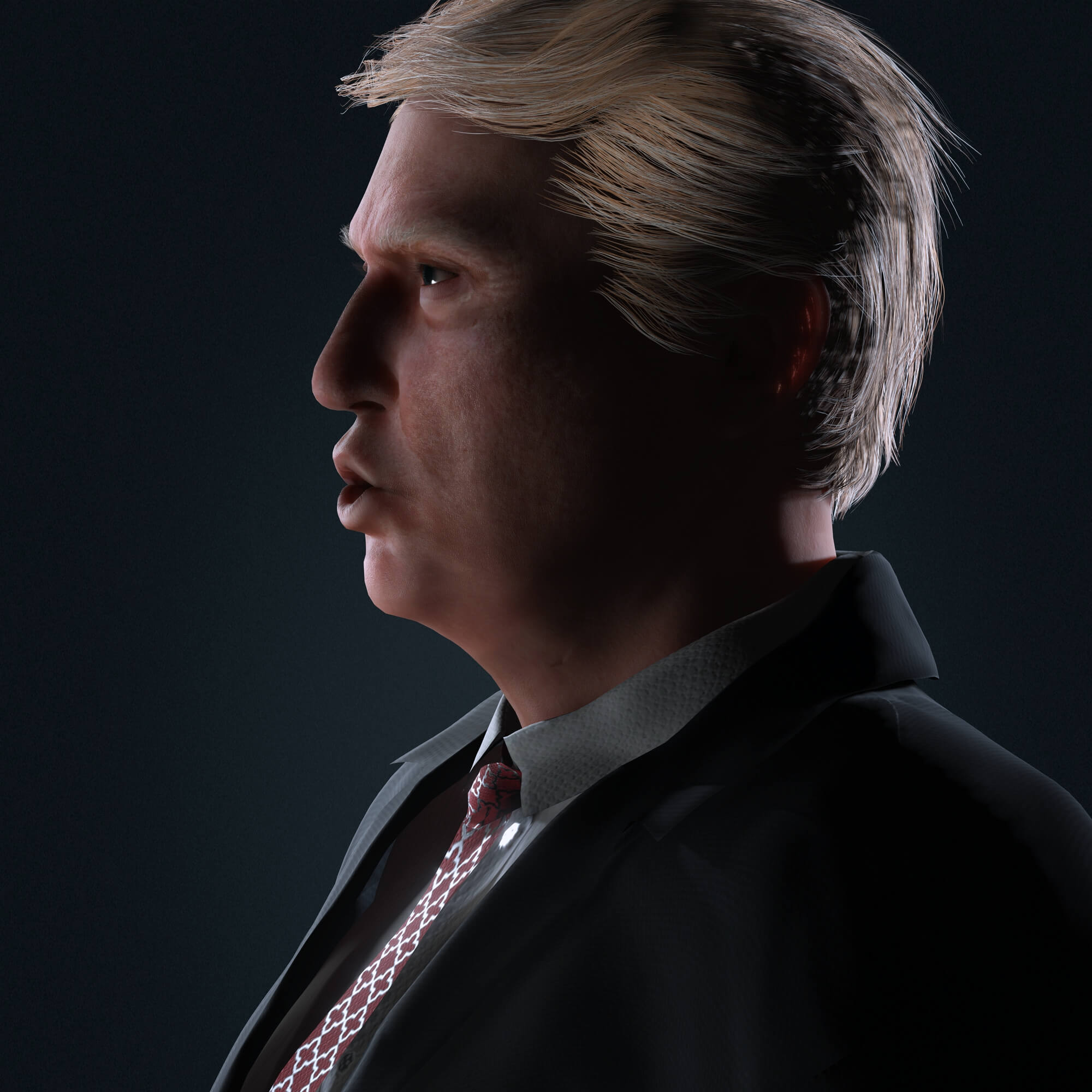 Donald Trump Character 3D Model Low Poly by 3designer94