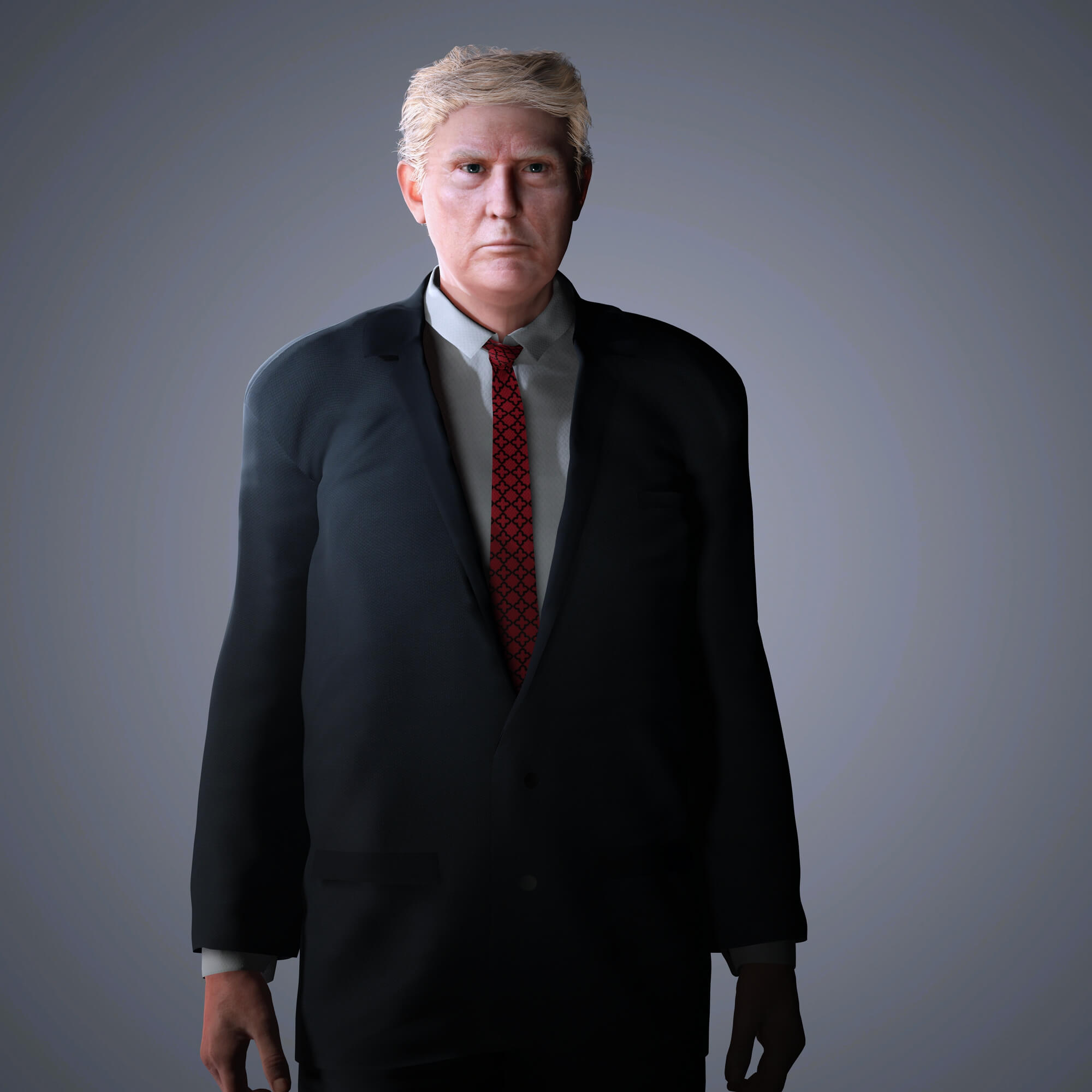 Donald Trump Character 3D Model Low Poly by 3designer94