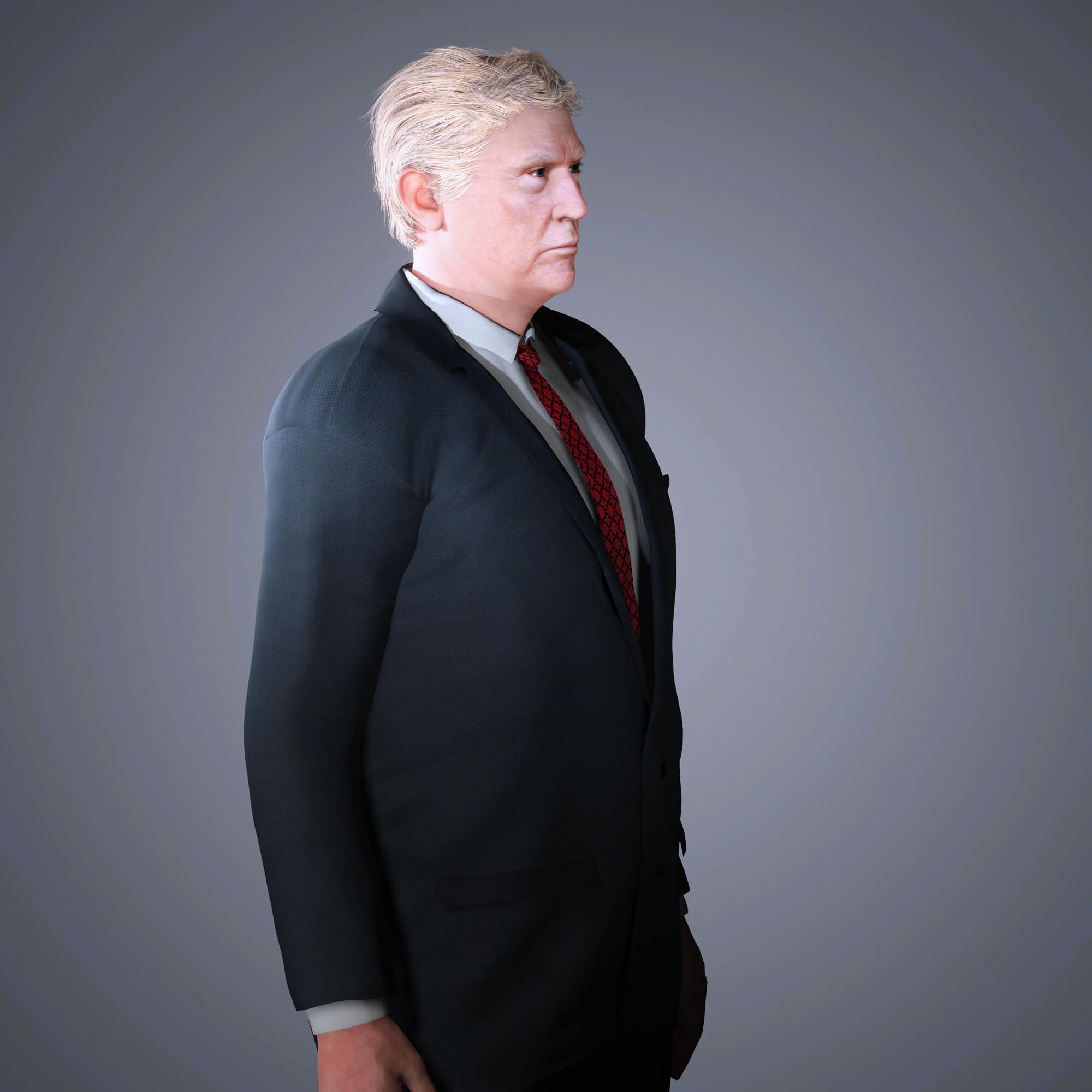 Donald Trump Character 3D Model Low Poly by 3designer94