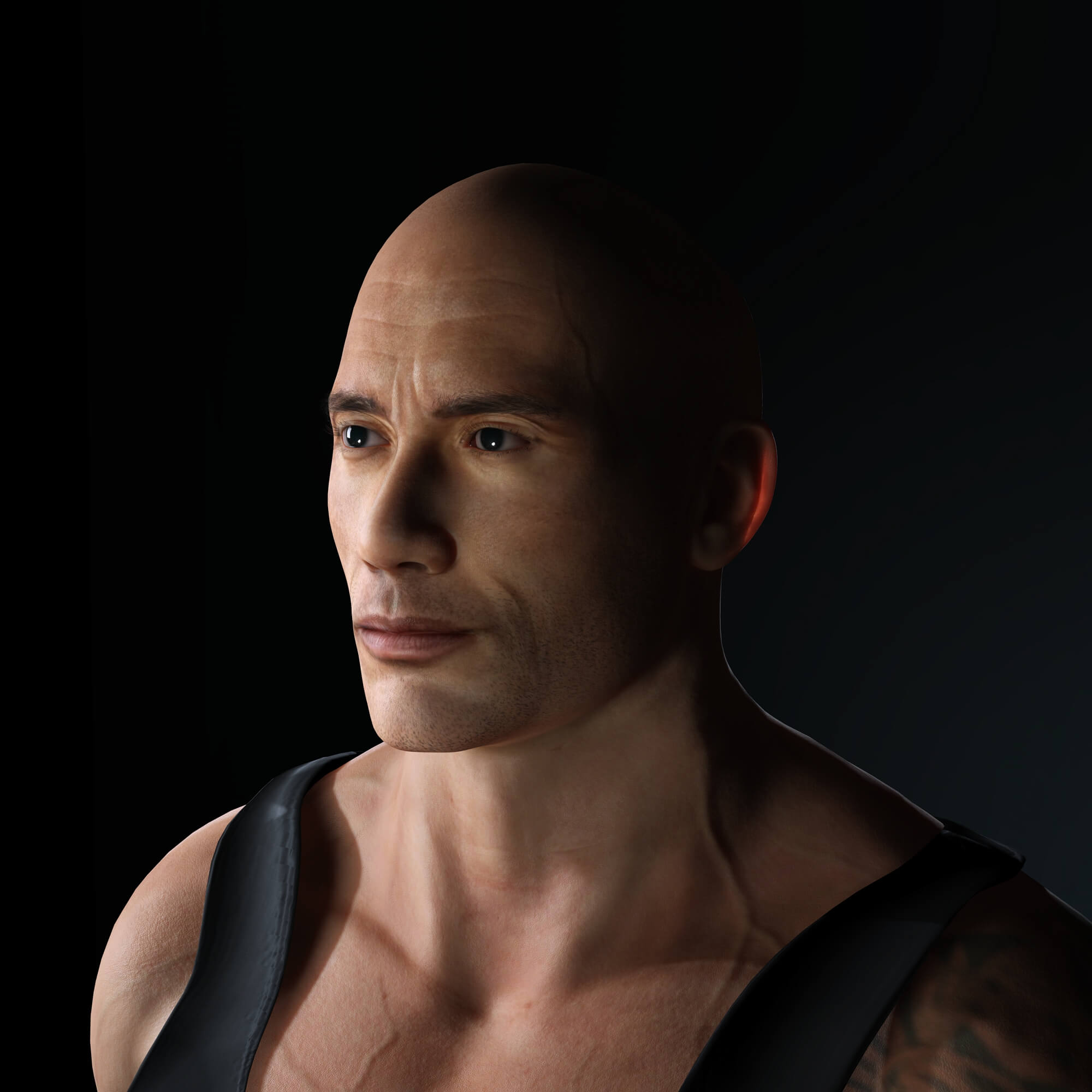 Dwayne Johnson 3D Model Low Poly by 3designer94