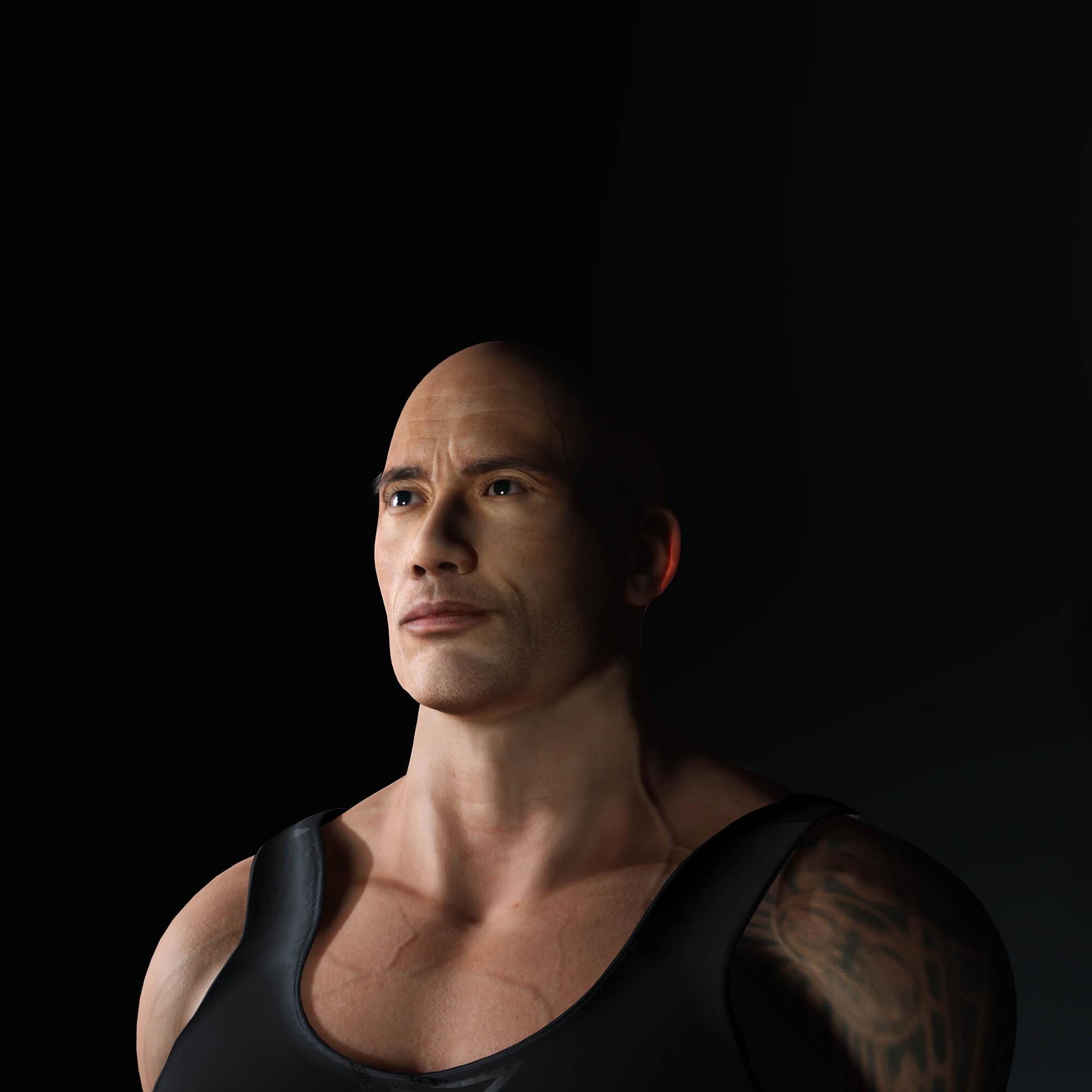 Dwayne Johnson 3D Model Low Poly by 3designer94