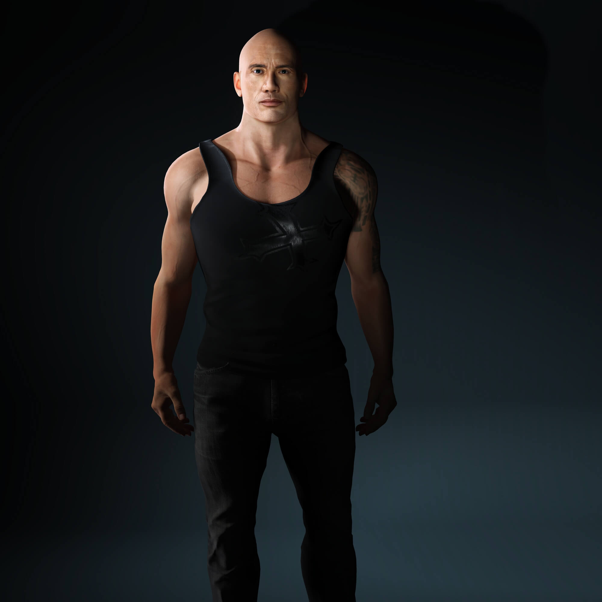 Dwayne Johnson 3D Model Low Poly by 3designer94