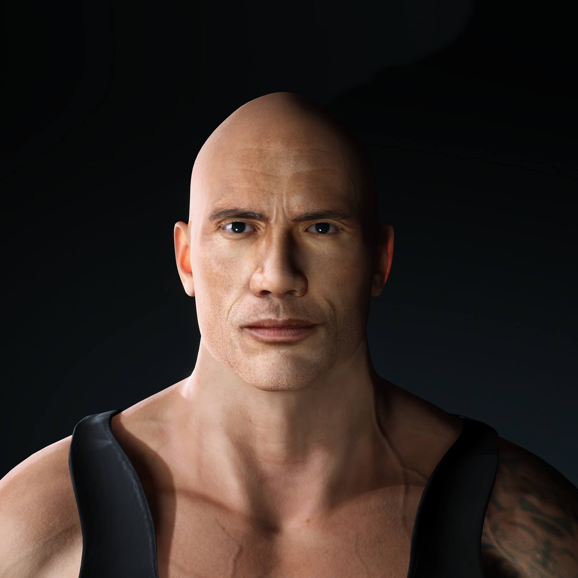 Dwayne Johnson 3D Model Low Poly by 3designer94