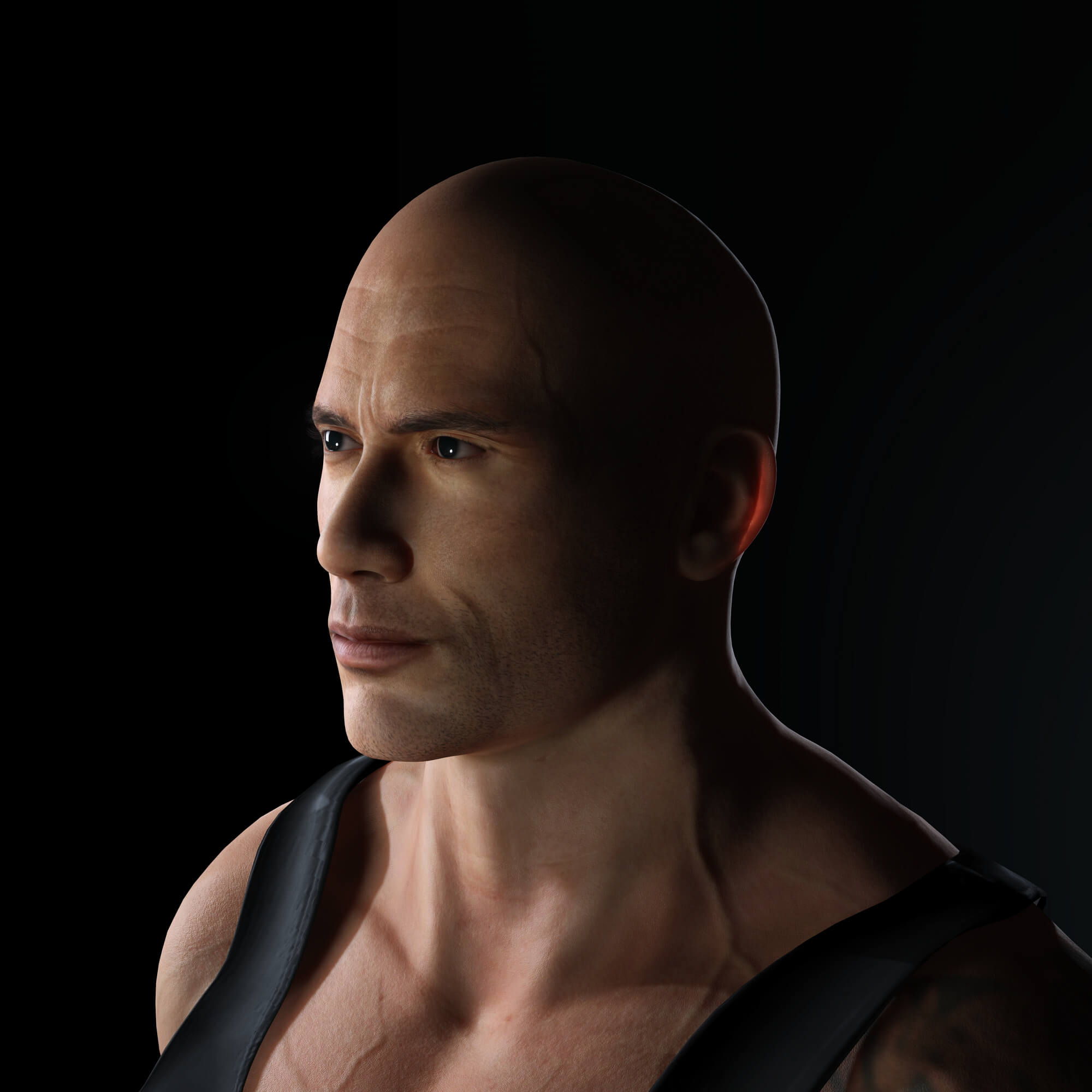 Dwayne Johnson 3D Model Low Poly by 3designer94