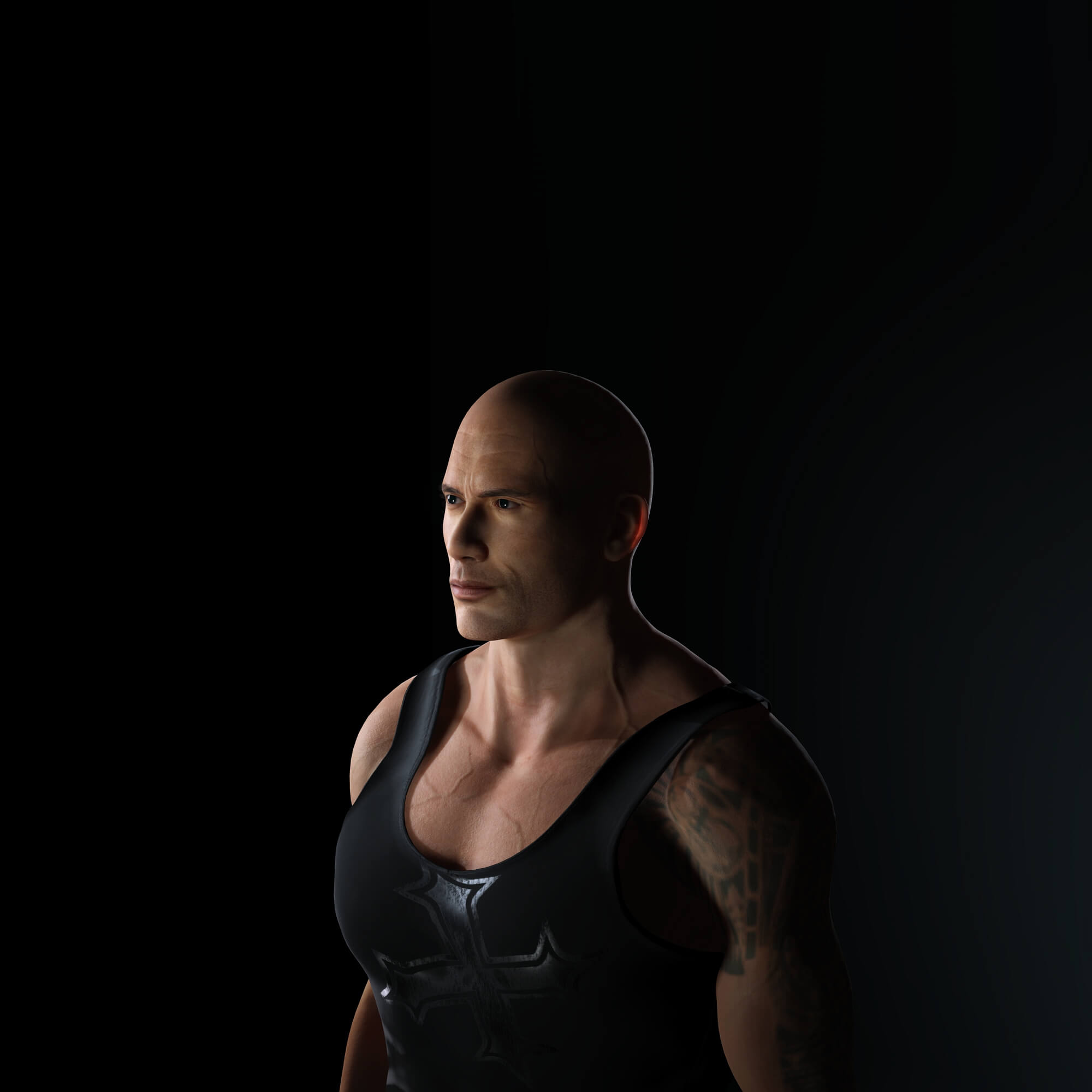 Dwayne Johnson 3D Model Low Poly by 3designer94