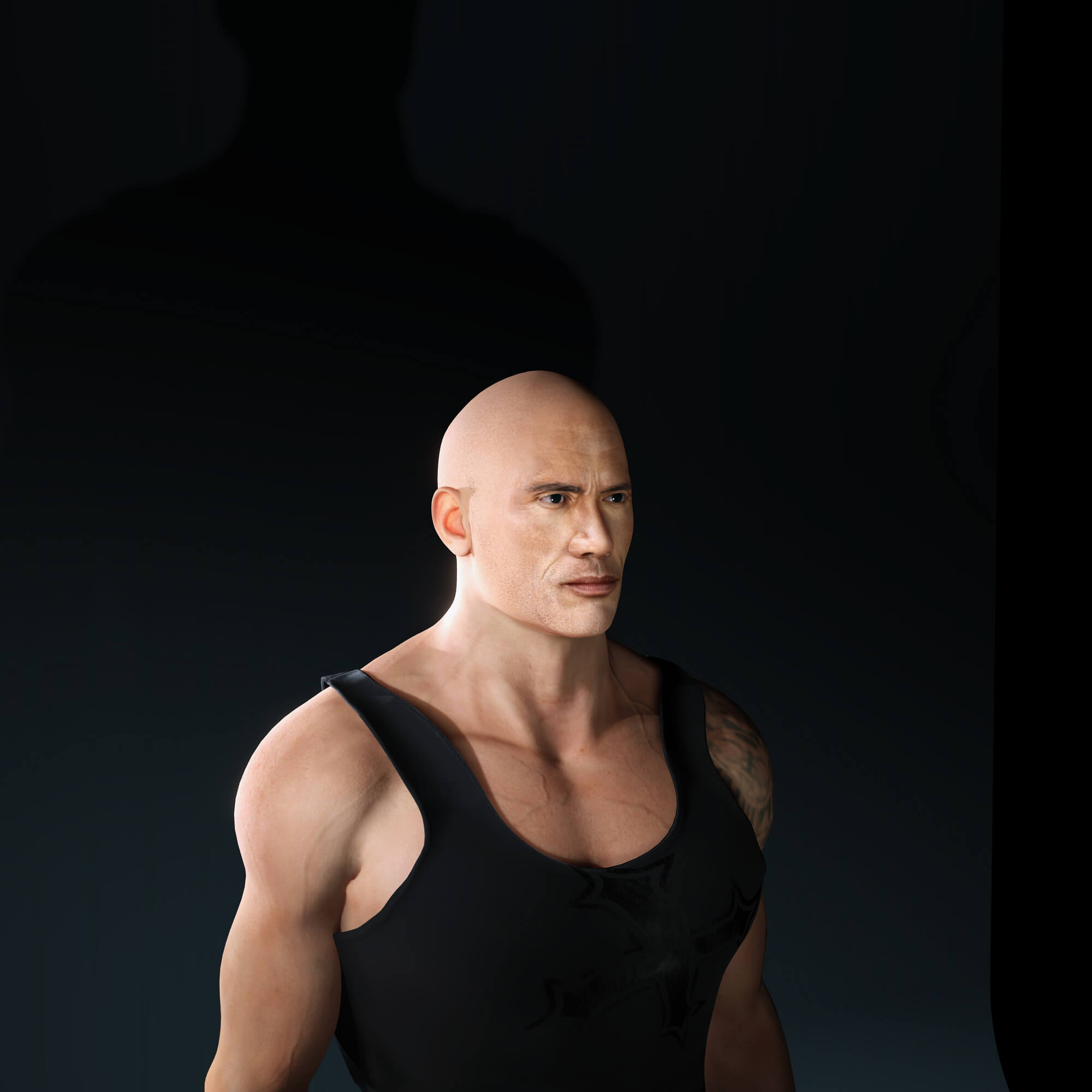 Dwayne Johnson 3D Model Low Poly by 3designer94