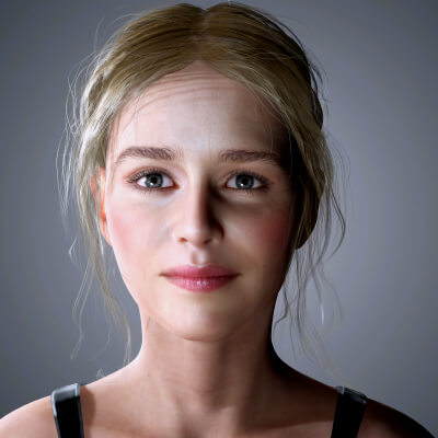 Emilia Clarke Character 3D Model Low Poly by 3designer94