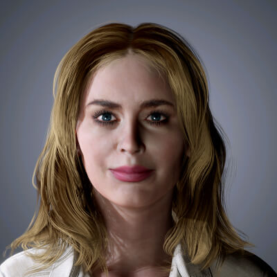 Emily Blunt Character 3D Model Low-Poly by 3designer94