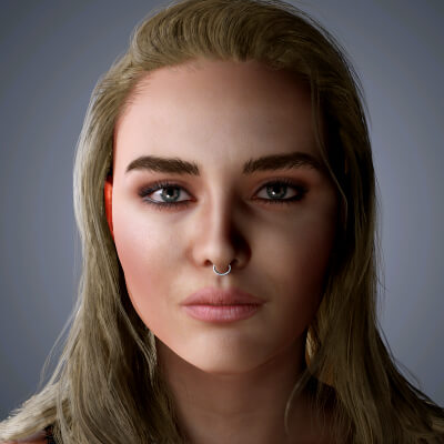 Florence Pugh Character 3D Model Low-poly by 3designer94