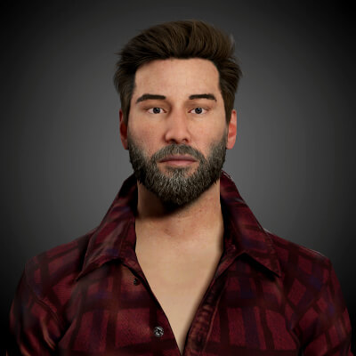 Keanu Reeves Character Low Poly 3D Model by 3designer94