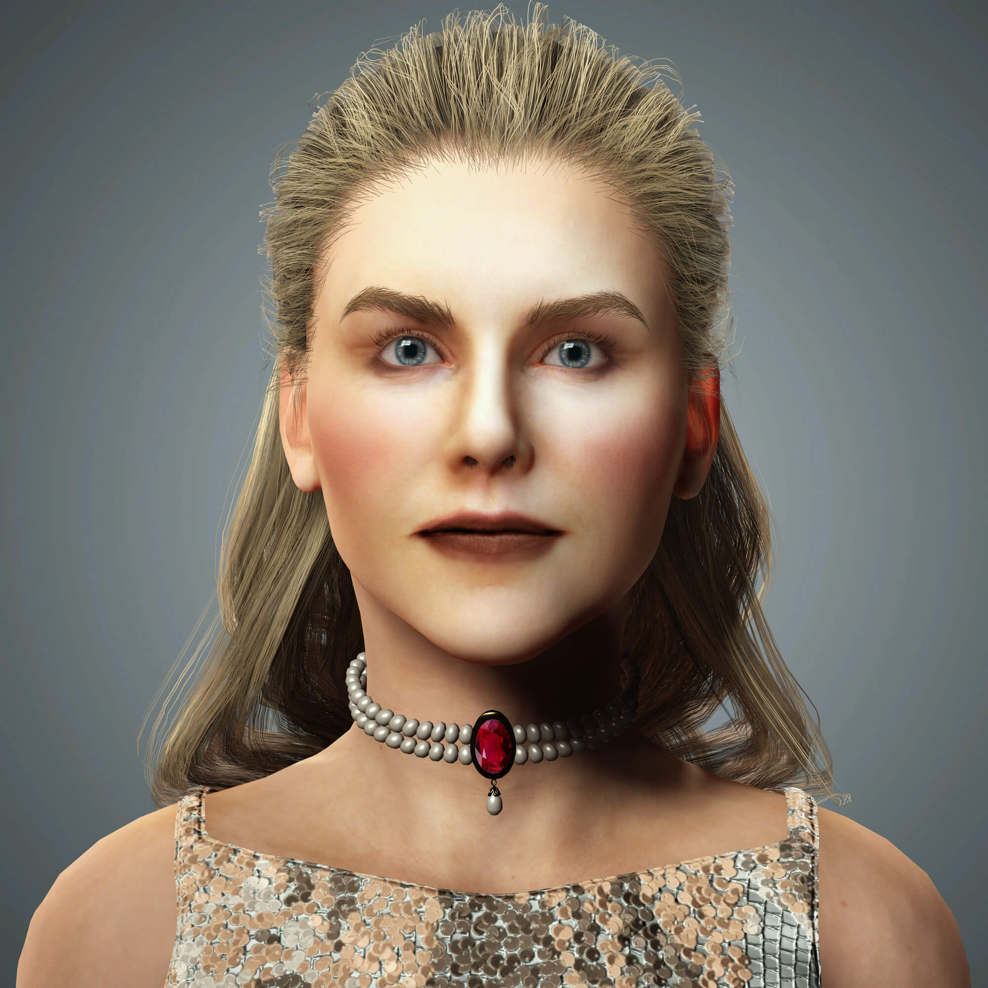 Nicole Kidman Character Low Poly 3d Model by 3designer94