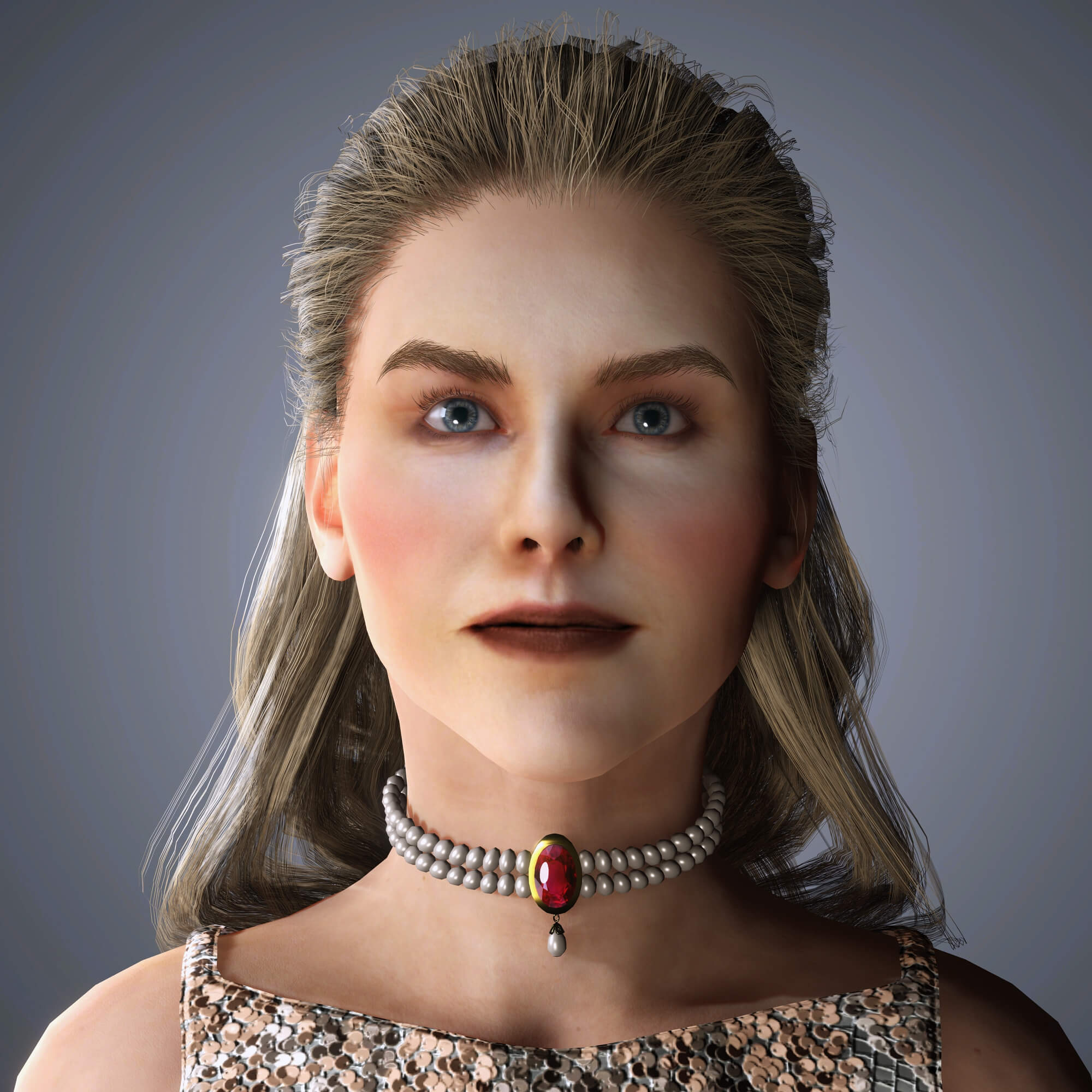 Nicole Kidman Character Low Poly 3d Model by 3designer94
