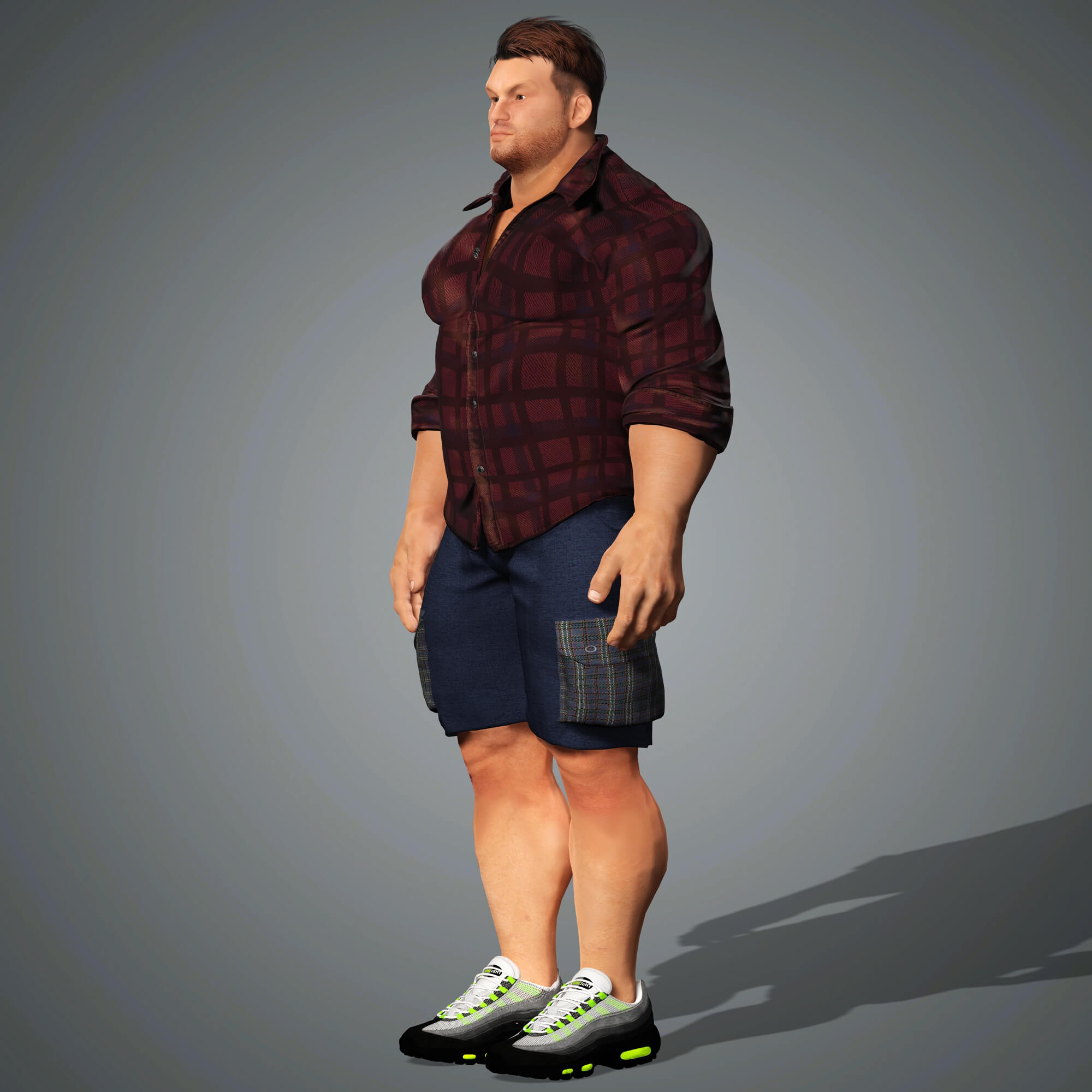 Overweight Man Character Ready for Game and Animation - 3D Model by ...