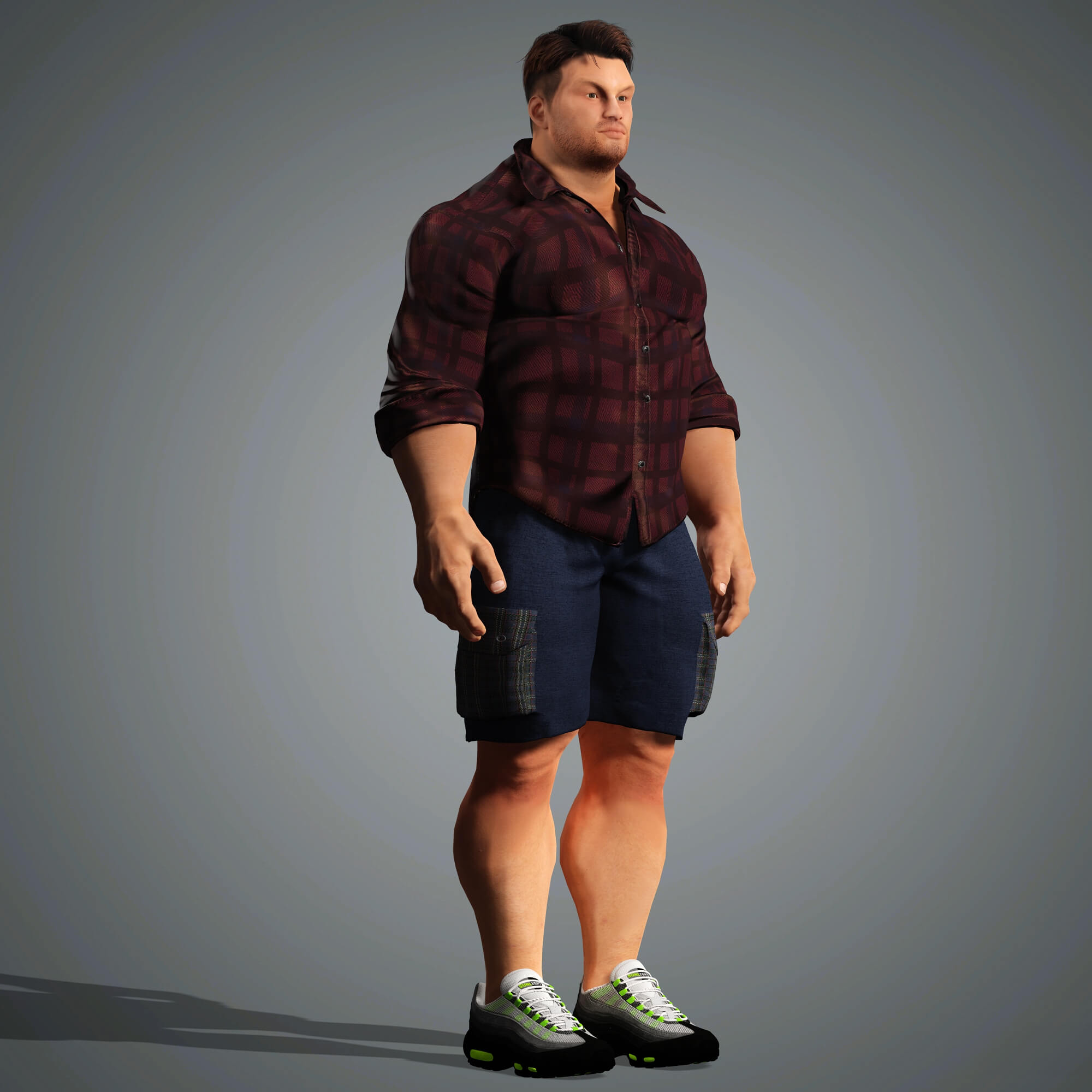 Overweight Man Character Ready for Game and Animation - 3D Model by ...
