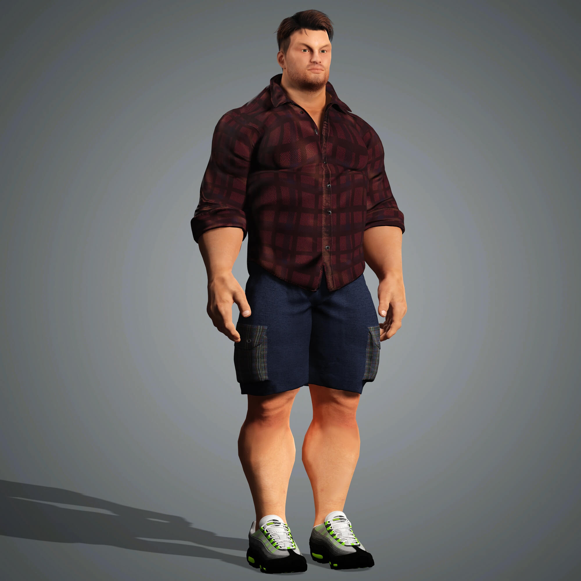 Overweight Man Character Ready for Game and Animation - 3D Model by ...