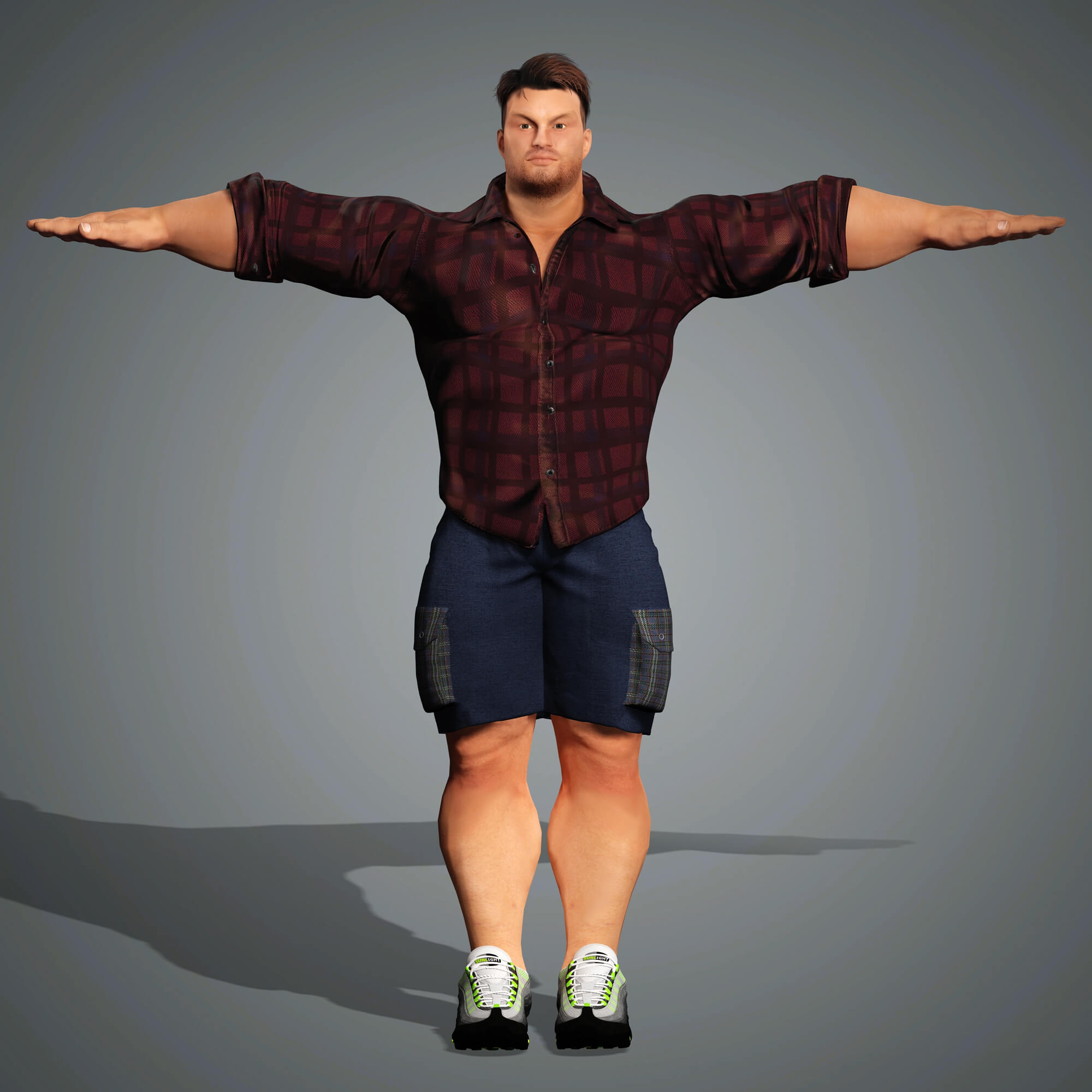 Overweight Man Character Ready for Game and Animation - 3D Model by ...