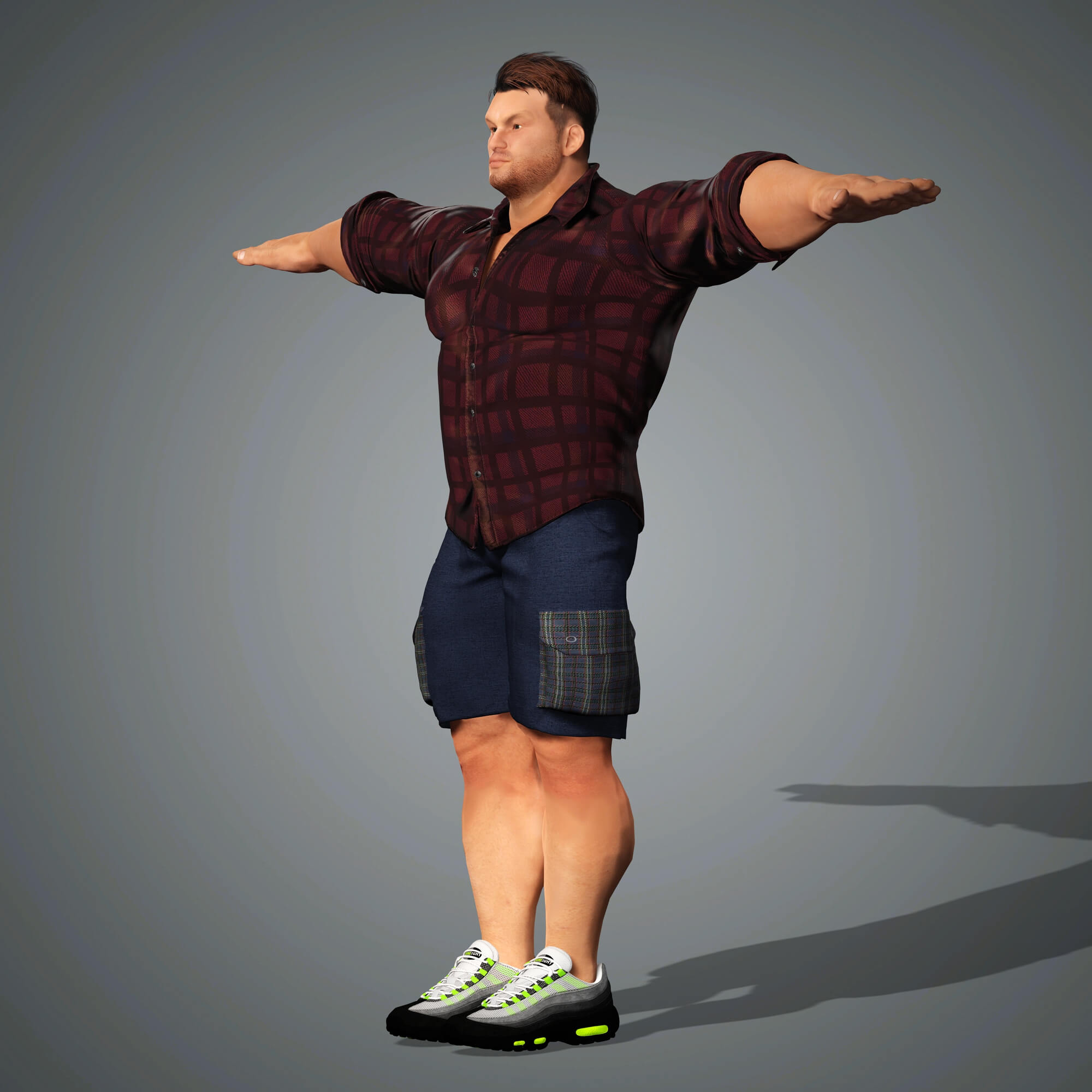 Overweight Man Character Ready for Game and Animation - 3D Model by ...