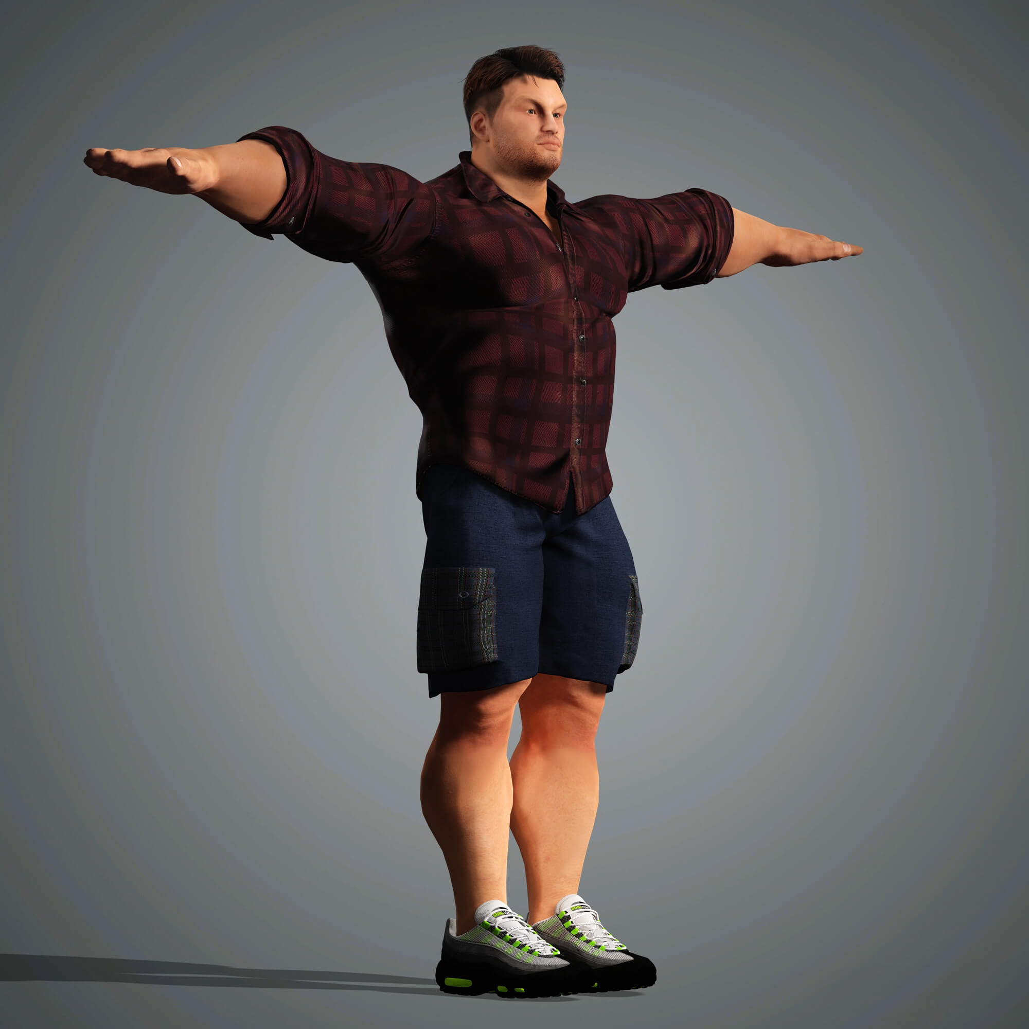 Overweight Man Character Ready for Game and Animation - 3D Model by ...