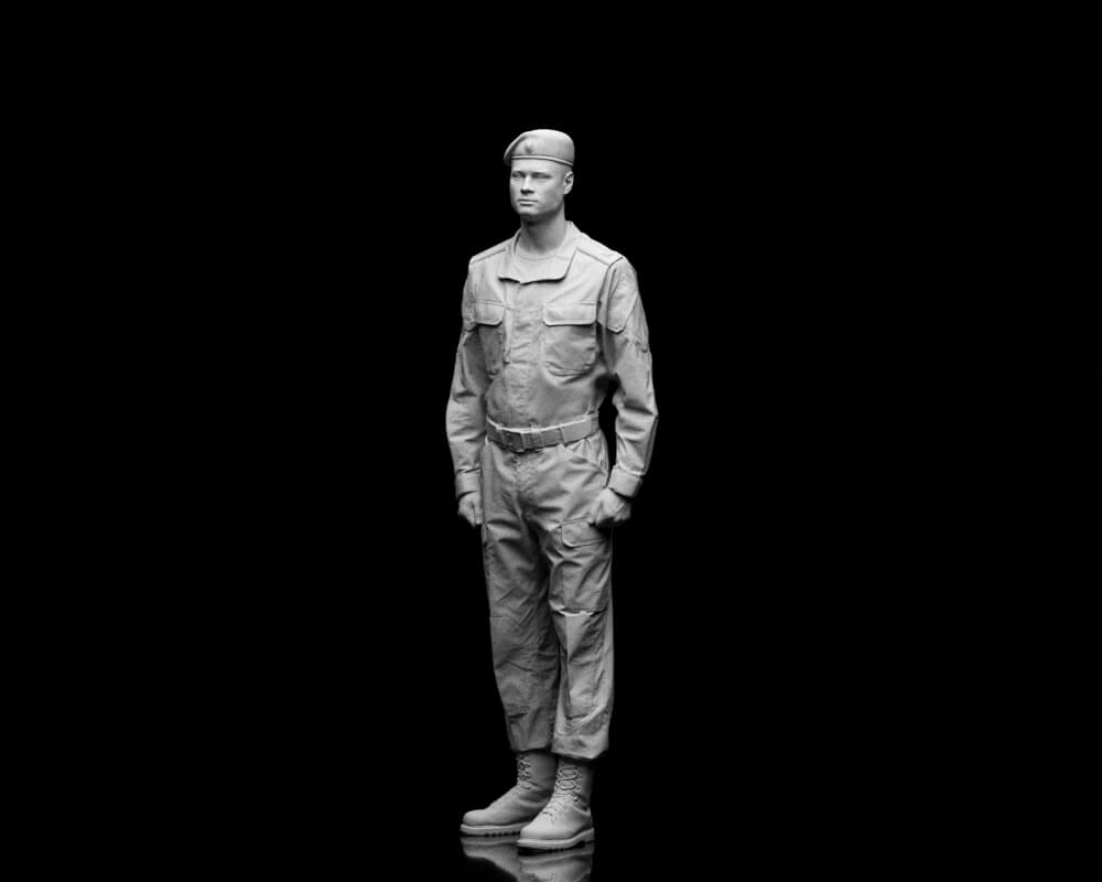 001559 Soldier in a Realistic Stance - 3D Model by 3DFarm