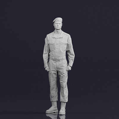 001559 Soldier in a Realistic Stance - 3D Model by 3DFarm