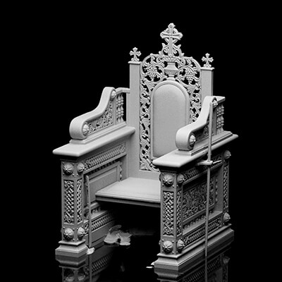001560 Unprocessed 3D Scan of an Intricately Designed Throne by 3DFarm