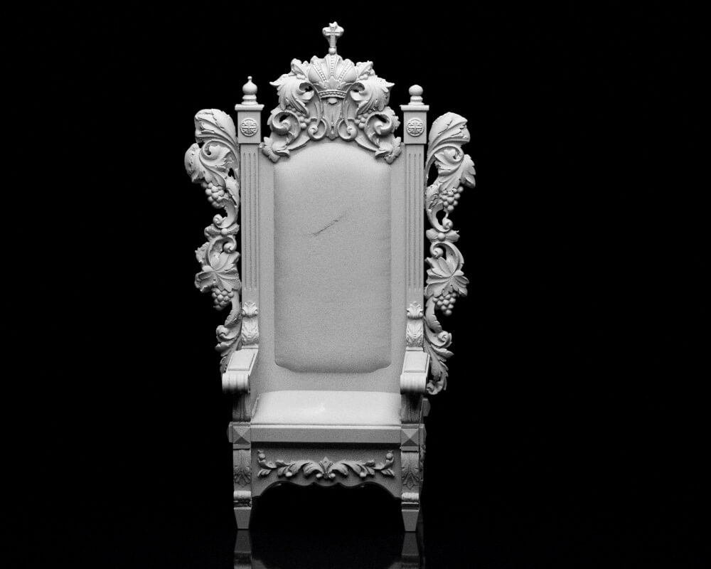 001561 Unprocessed 3D Scan of an Ornately Carved Throne by 3DFarm