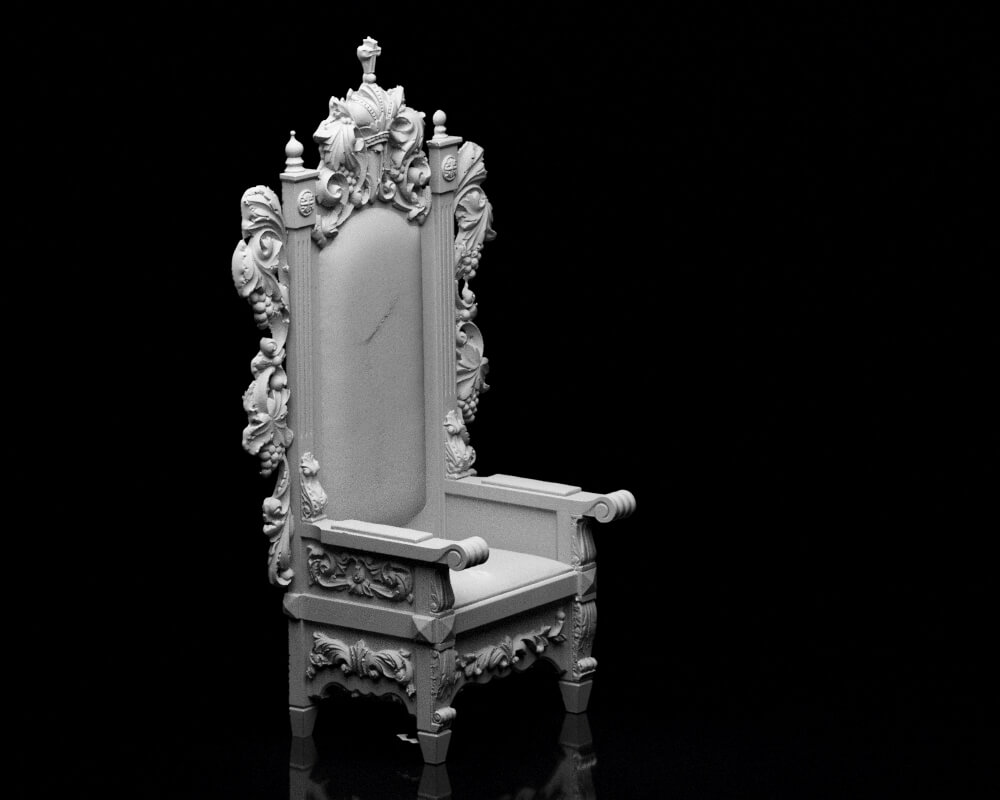 001561 Unprocessed 3D Scan of an Ornately Carved Throne by 3DFarm