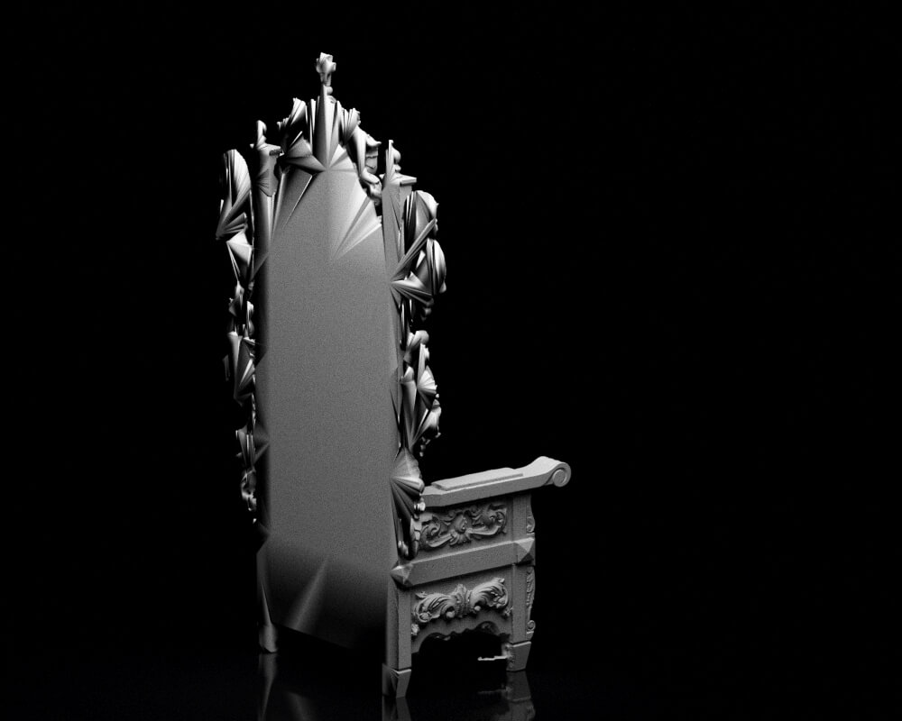 001561 Unprocessed 3D Scan of an Ornately Carved Throne by 3DFarm