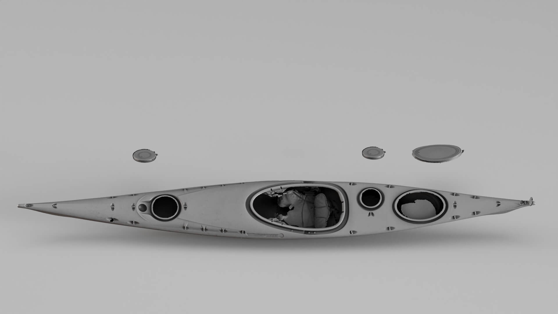 001581 Raw 3D Scan of The Hull of a Kayak by 3DFarm