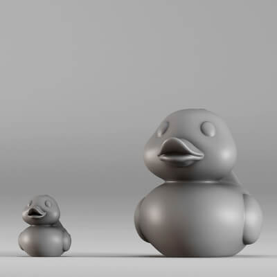 001587 Cute Rubber Duck Duo - 3D Model by 3DFarm