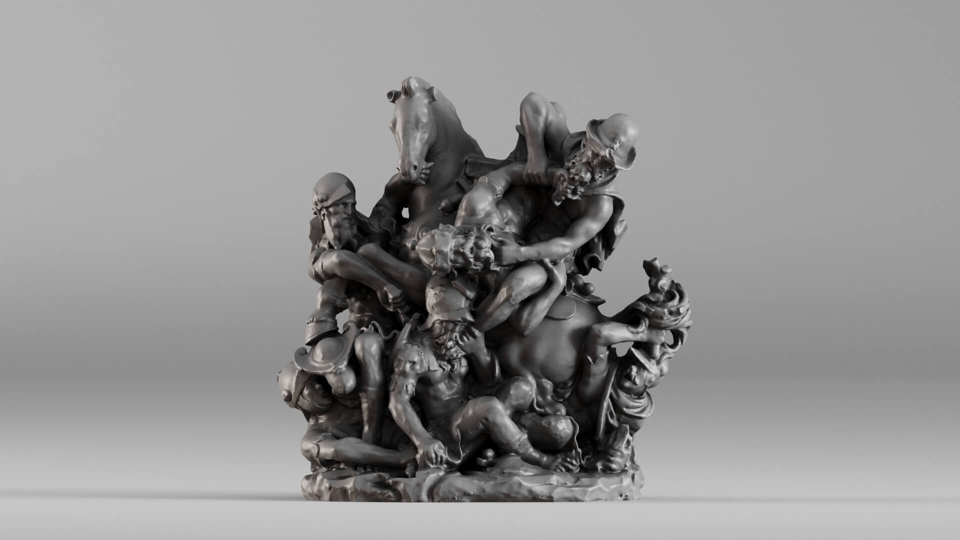 001601 Renaissance Battle Scene Bas-Relief – 16th Cent 3D Model by 3DFarm