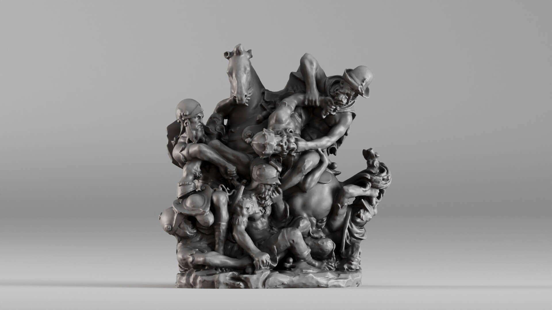 001601 Renaissance Battle Scene Bas-Relief – 16th Cent 3D Model by 3DFarm