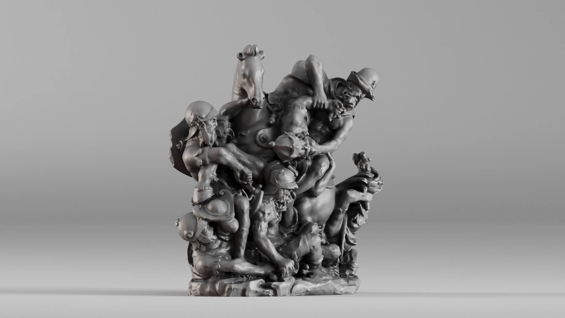 001601 Renaissance Battle Scene Bas-Relief – 16th Cent 3D Model by 3DFarm