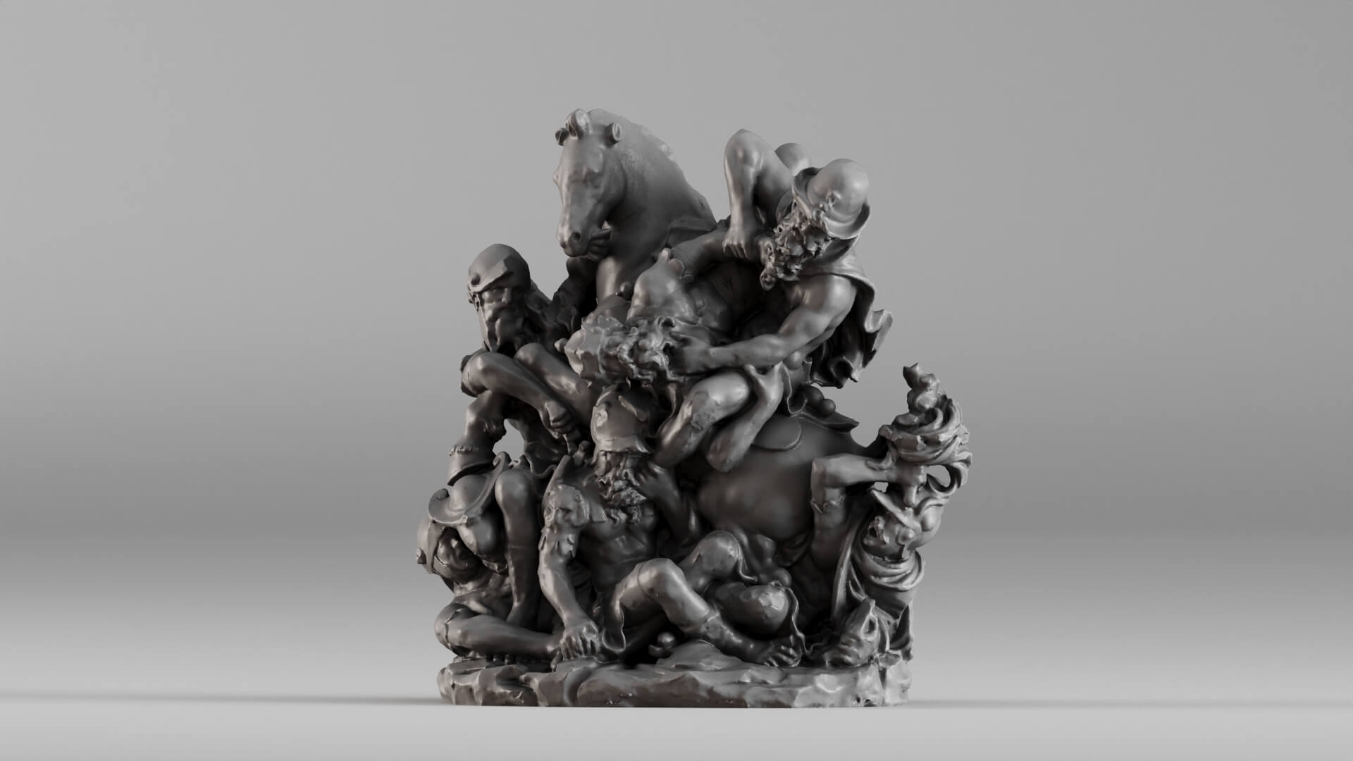 001601 Renaissance Battle Scene Bas-Relief – 16th Cent 3D Model by 3DFarm