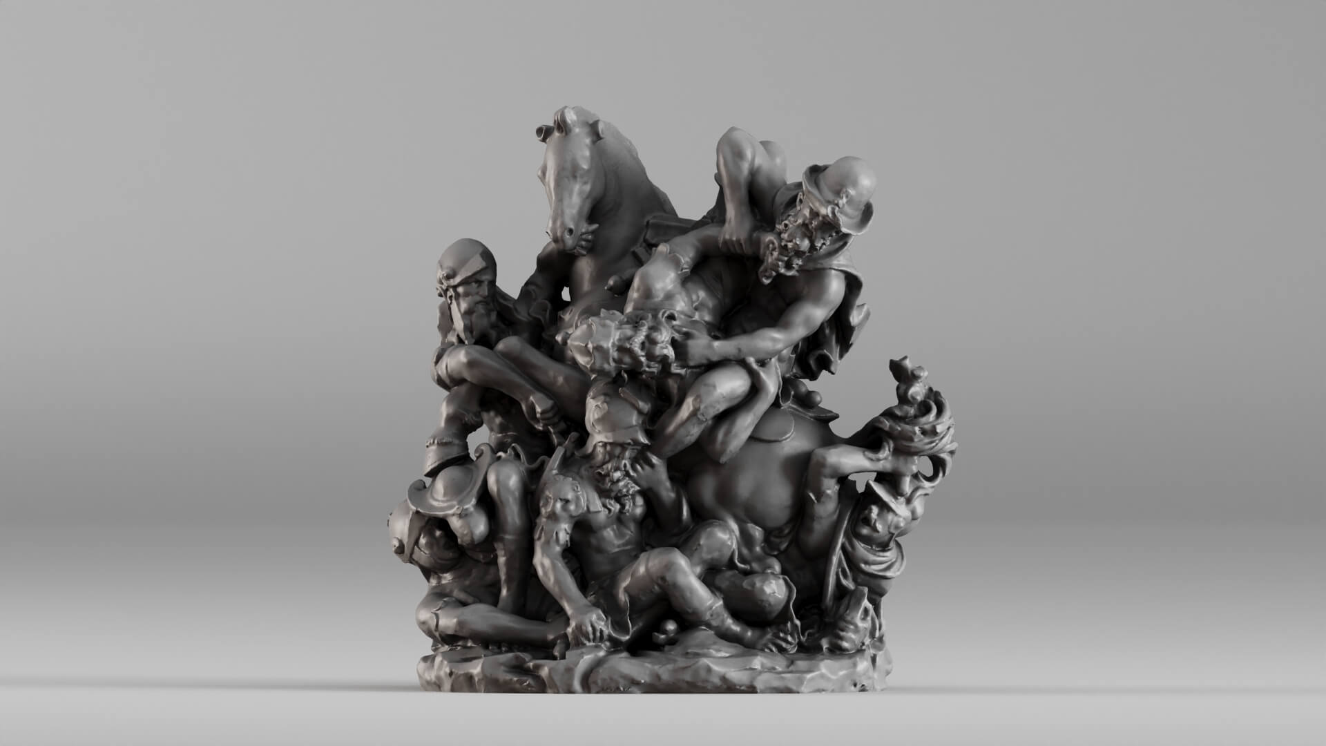 001601 Renaissance Battle Scene Bas-Relief – 16th Cent 3D Model by 3DFarm
