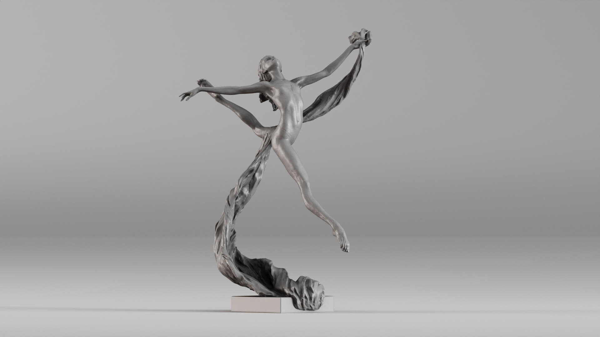 001607 Dancing Woman Sculpture - 3D Model by 3DFarm