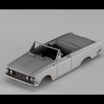 001699 Classic Convertible Car Body with Separate Parts - 3D Model by ...