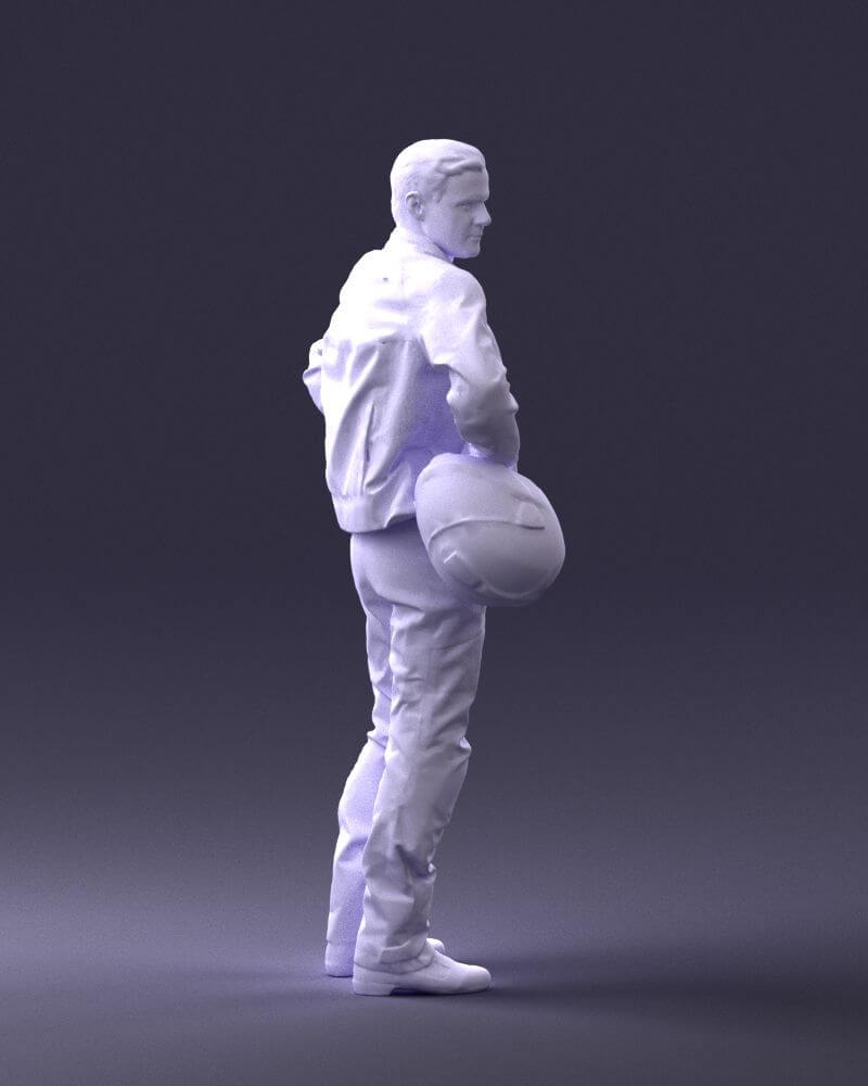 Biker in Motorcycle Gear and Helmet (0085) - 3D Model by 3DFarm