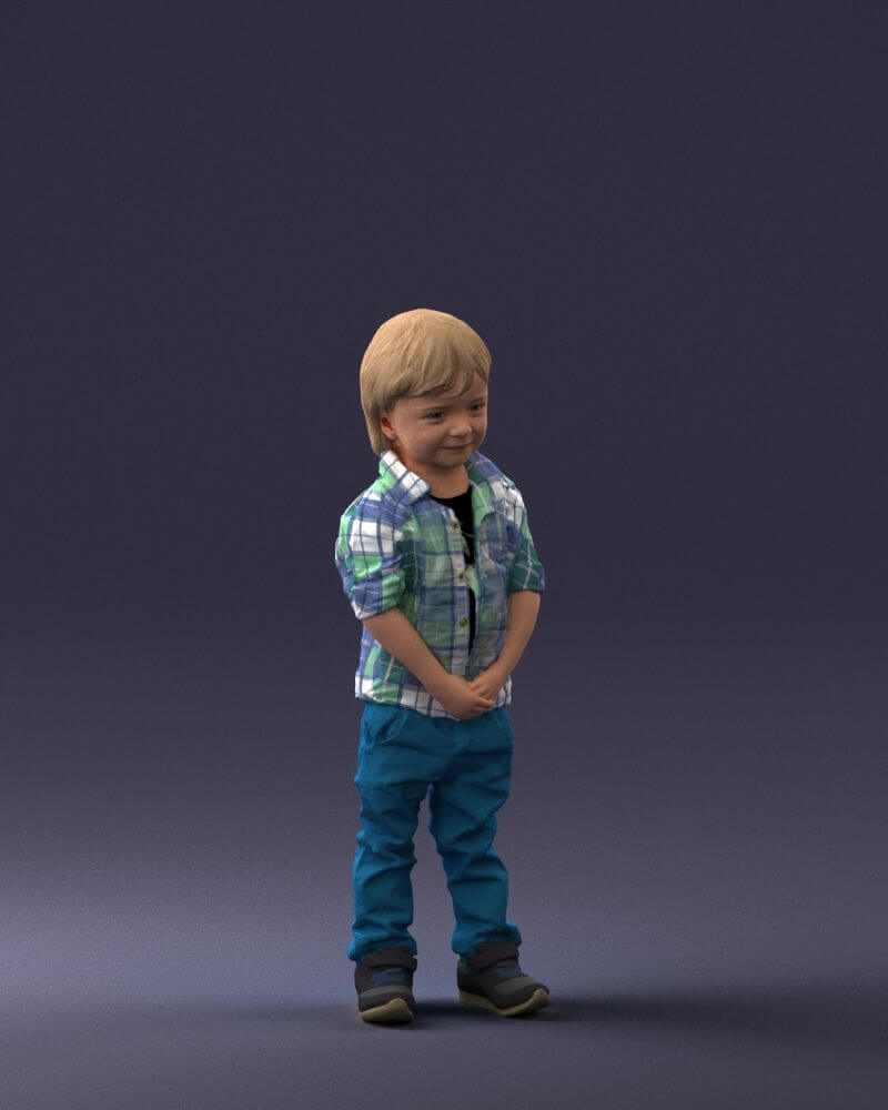 000144 Smiling Young Boy 0702 - 3D Model by 3DFarm