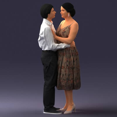 000140 Romantic Couple Embrace 0620 - 3D Model by 3DFarm