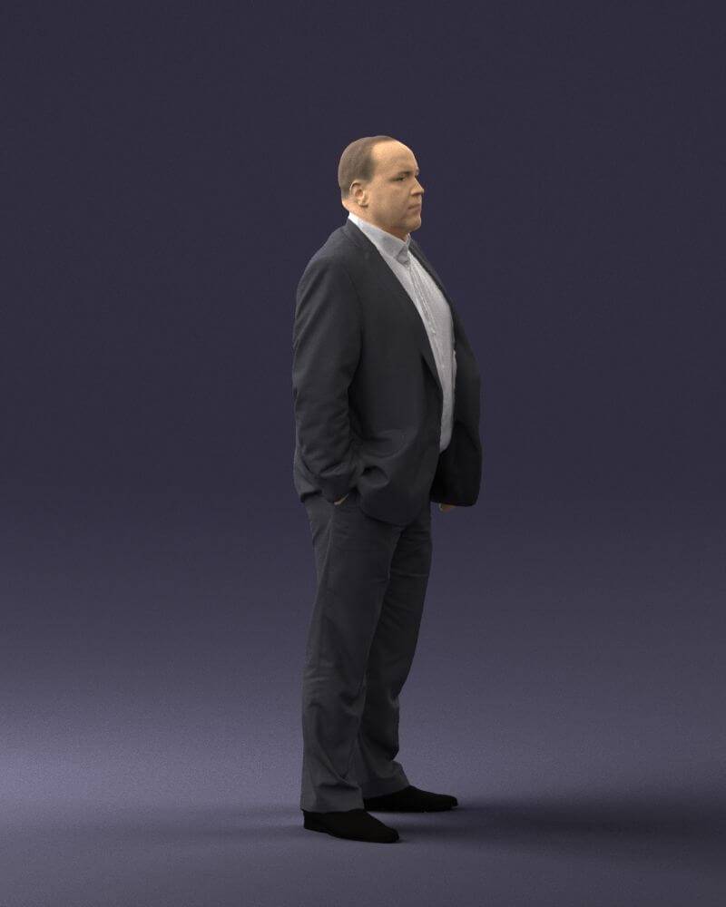 Slightly Overweight Man In Suit