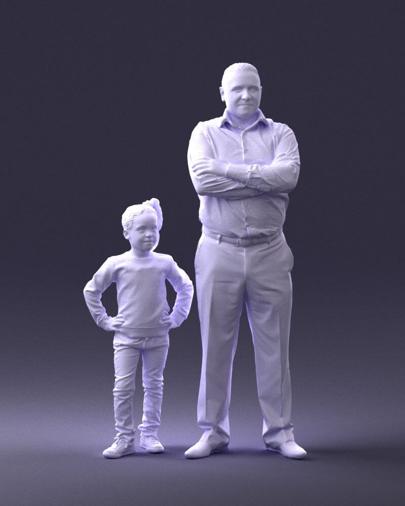 Father and Daughter (0040) - 3D Model by 3DFarm