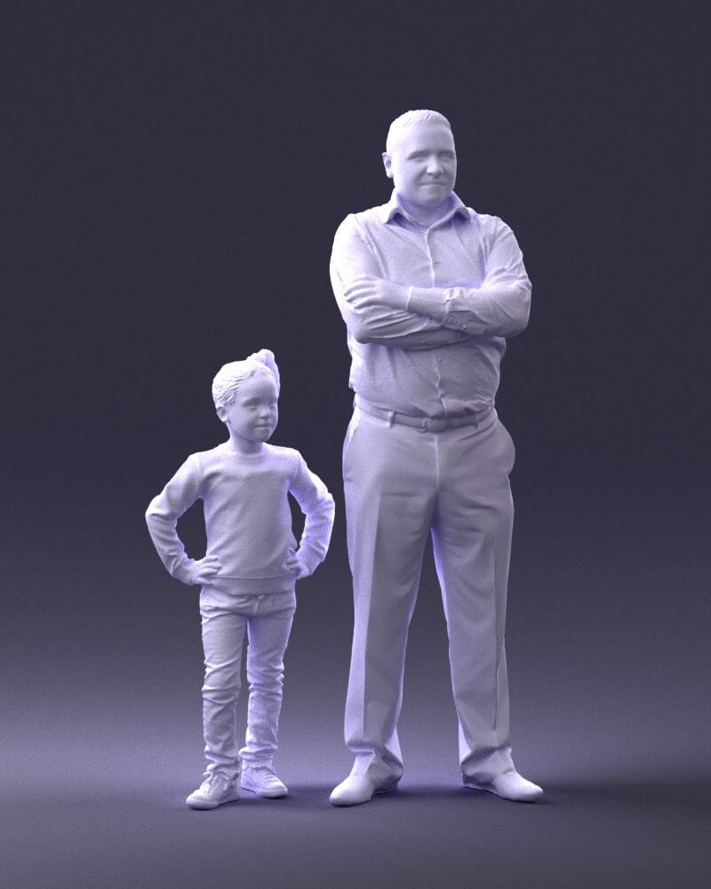 Father and Daughter (0040) - 3D Model by 3DFarm