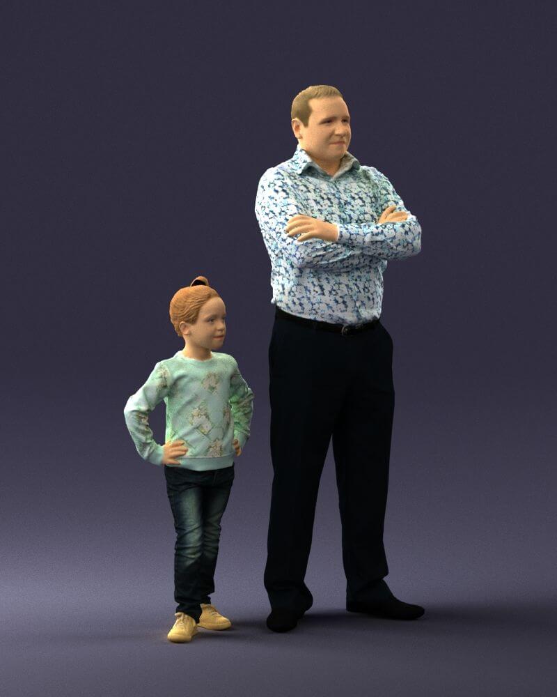 Father and Daughter (0040) - 3D Model by 3DFarm